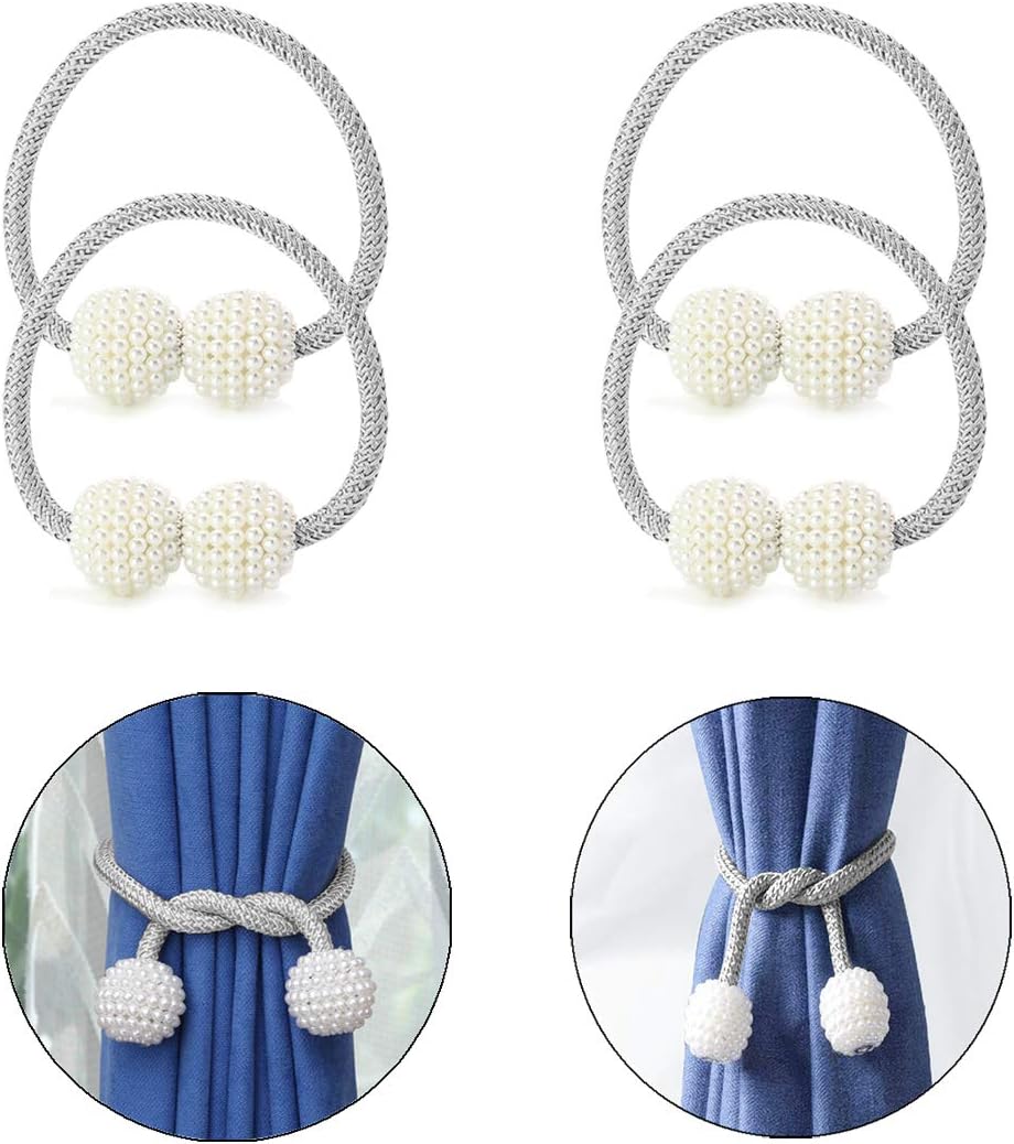 4 Pièces Magnétique Embrasse de Rideaux Boucles de Rideaux Attache ...