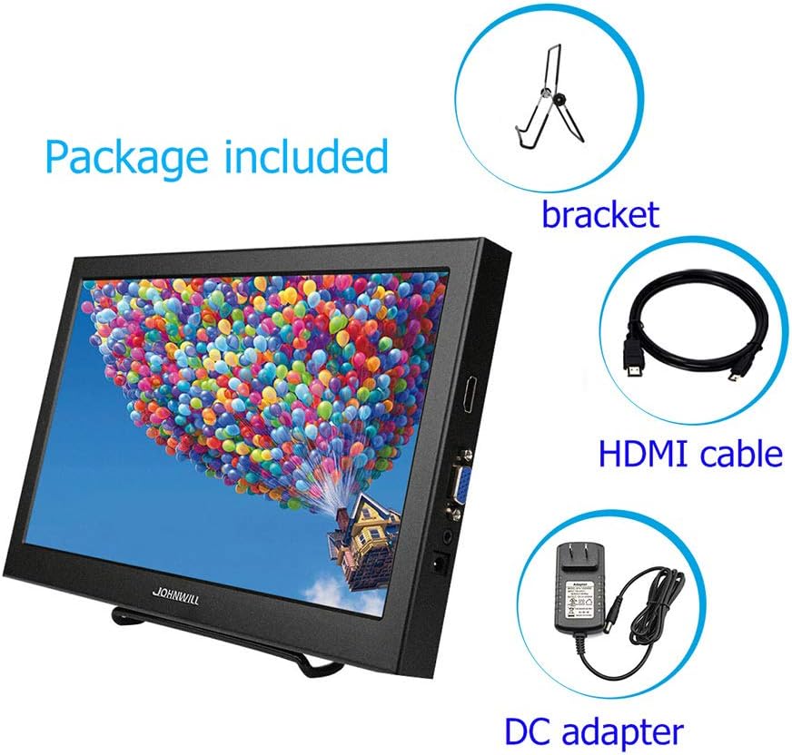 JOHNWILL portable monitor 10.1 inch Ultra HD 1366×768 IPS LCD/LED ...