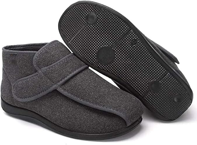 DYWLQ Extra Wide Adjustable Elderly Slippers, Diabetic Slippers Shoes ...