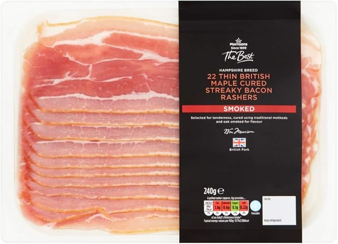 Morrisons The Best Hampshire Breed Maple Cured Streaky Bacon, 240g ...