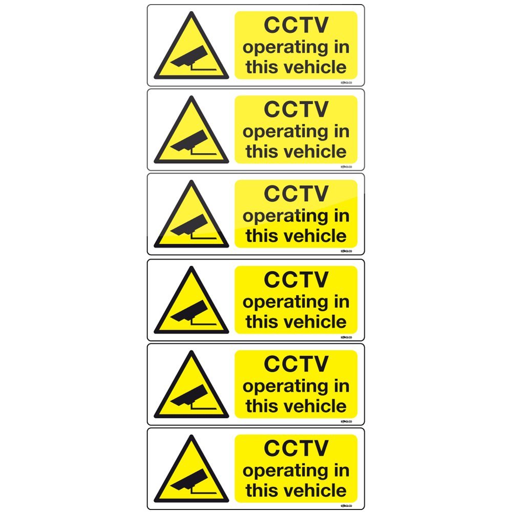 Buy stika.co Set of 6 CCTV Camera operating in this Vehicle signs 8x3cm ...