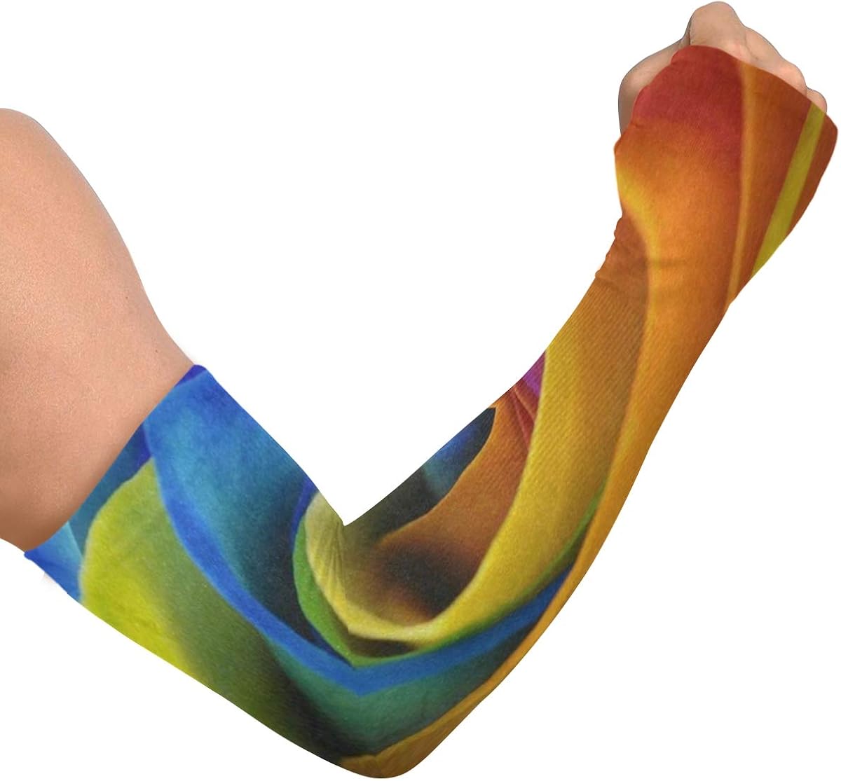 Amazon.com: Arm Sleeves for Men, Happy Rose Rainbow Compression Sleeves ...