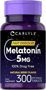 Amazon.com: Carlyle Melatonin 5 mg Fast Dissolve 300 Tablets ...