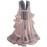 Old Hollywood Feather Robe Sexy Boudoir Robe Feather Bridal Robe Satin ...