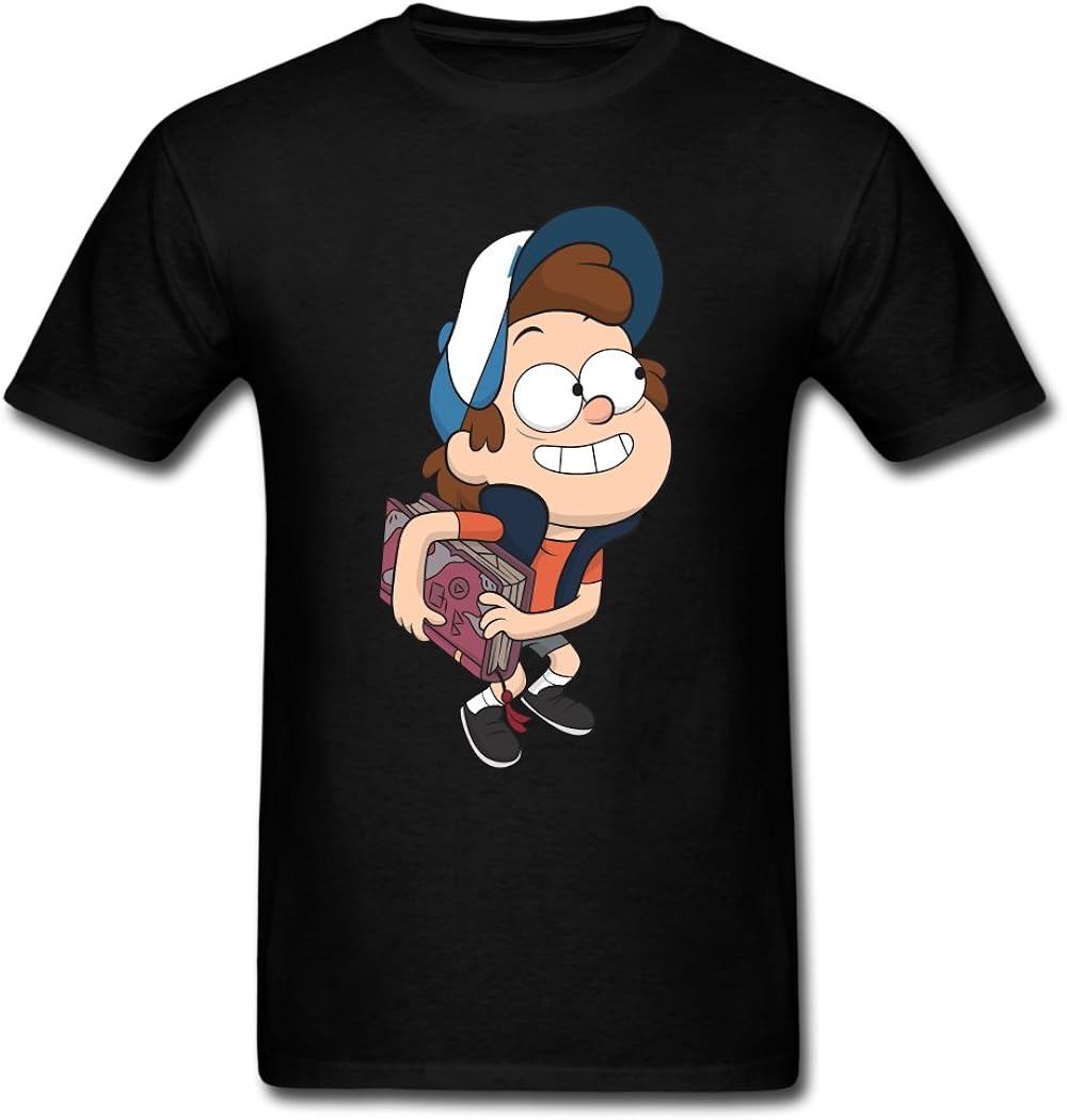Super Running Gravity Falls Dipper Pines Customed Printed Black Men's T ...