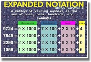 Amazon.com: Expanded Notation - Math Classroom Poster: Office Products