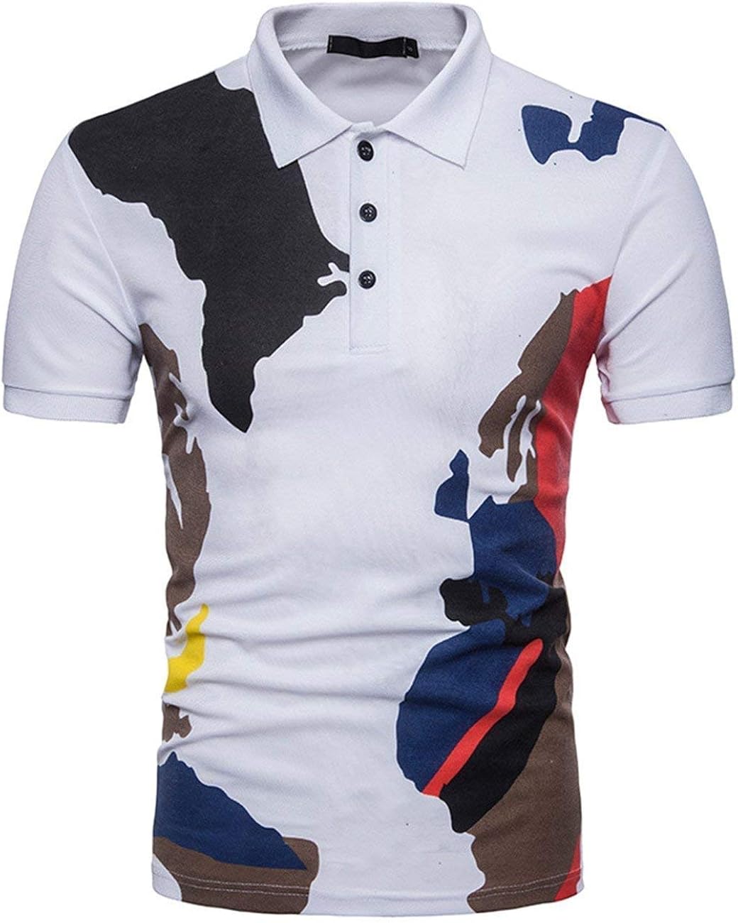 Polo Polo De Manga Corta con Diseño Pintado para Hombre Polo Clásico ...