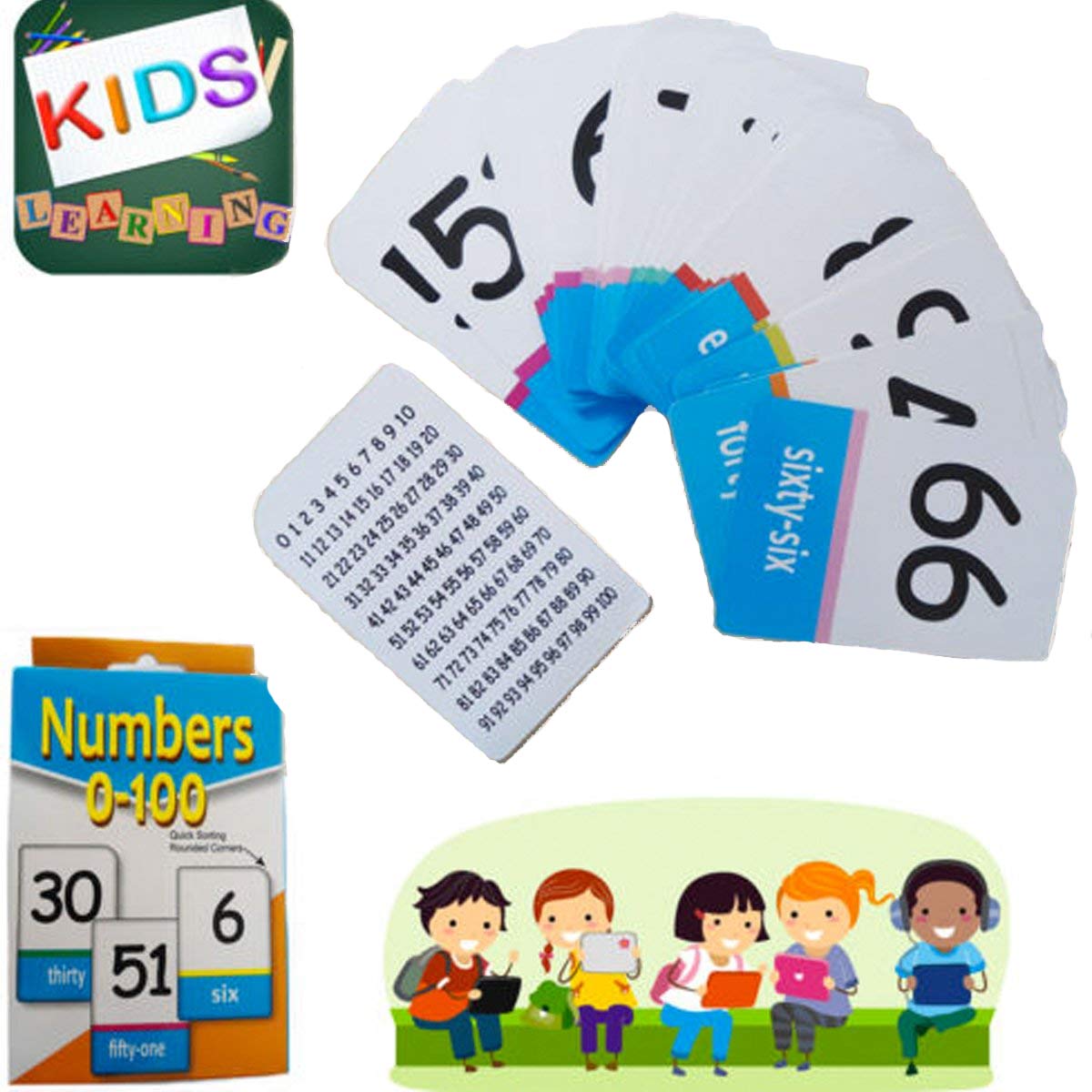Flash Flashcards Kids Number Cards Kinder Garden Play Pocket 0-100 ...