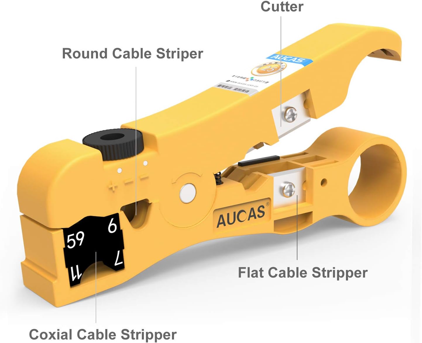 AUCAS Cable Cutters for Flat or Round TV/UTP Cat5 Cat6 Wire Coax ...