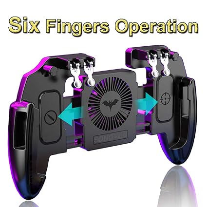 Mobile Controller 6 Fingers Operation with Cooling Fan Mobile Gaming ...