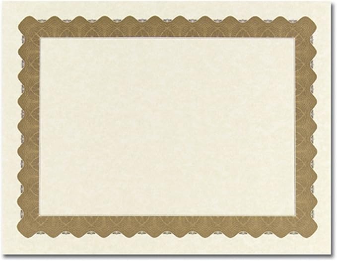 Amazon.com: Metallic Gold Parchment Certificates - Pack of 25: Office ...