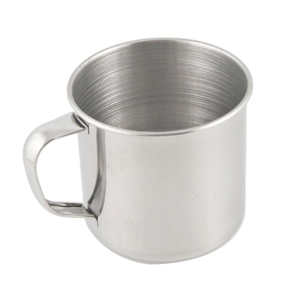 Stainless Steel Water Cup Mug 7.5cm Diameter 200ML Silver Tone
