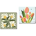 Amazon.com: cupmod 2 Pack Framed Paint by Number for Kids,Easy Flower Painting Paint by Numbers ...