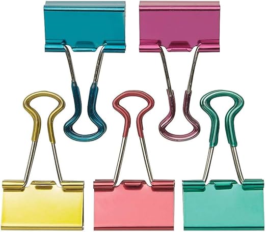 Amazon.com : Staples 657190 Small Metallic Soft Grip Binder Clips 3/4 ...