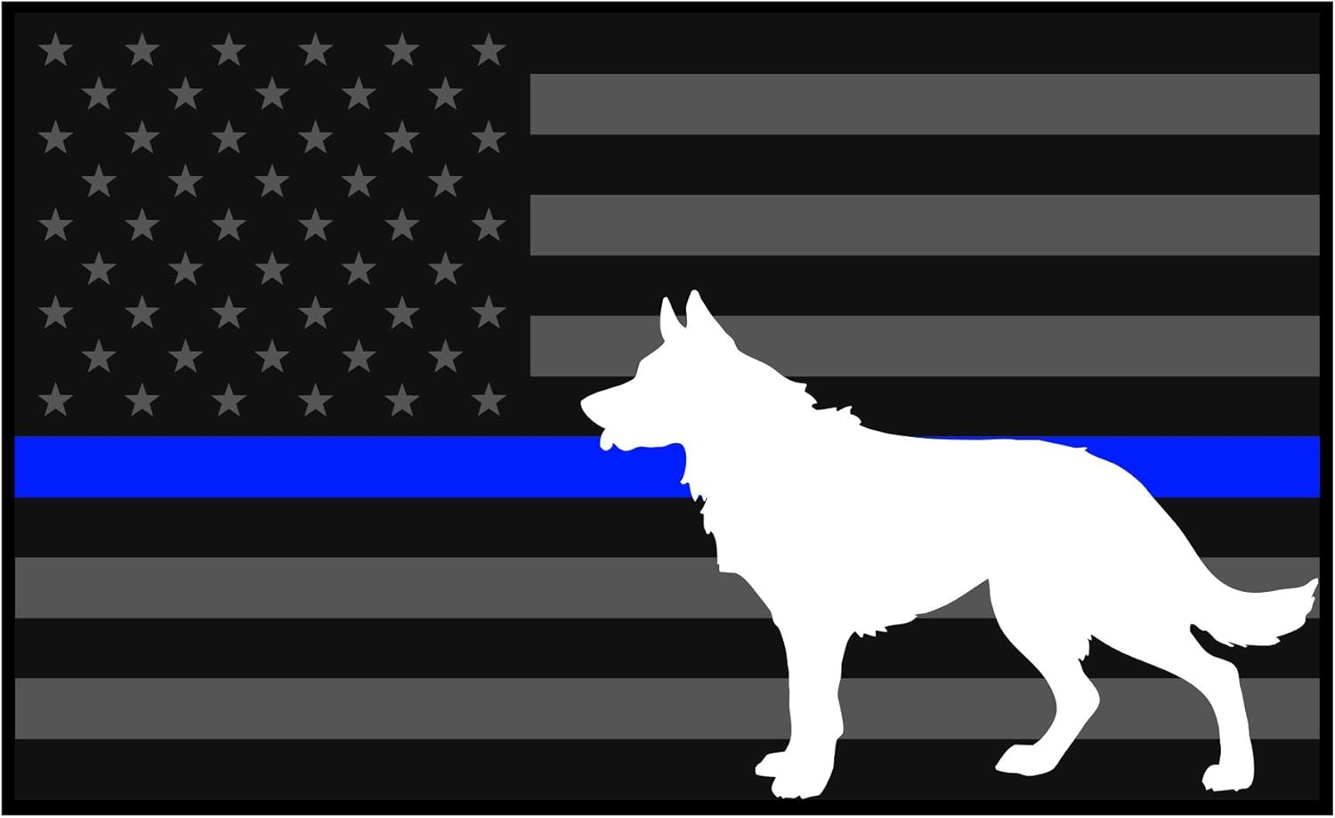 POLICE BLUE LINE K9 BLACK TACTICAL BANNER 3X5 FEET AMERICAN USA ...