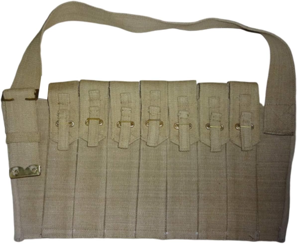British WWII Sten Gun Seven Pocket Magazine Bandolier, Ammunition ...