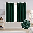 Amazon.com: Hunter Green Curtains for Bedroom 48 Inch Length 2 Panels ...