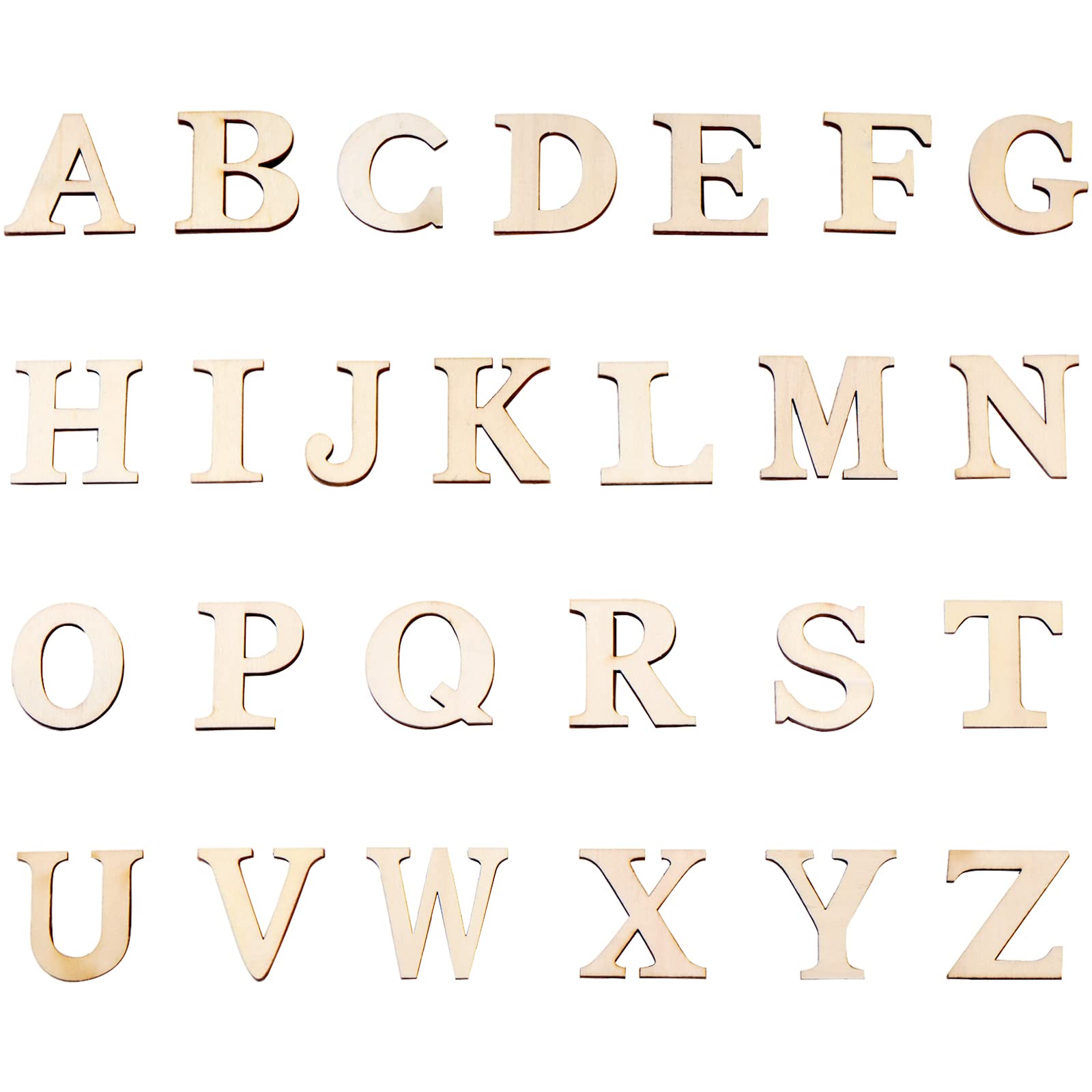 Hicarer 52-Piece 1.8 Inch Capital Wooden Alphabet Letters for Crafts ...