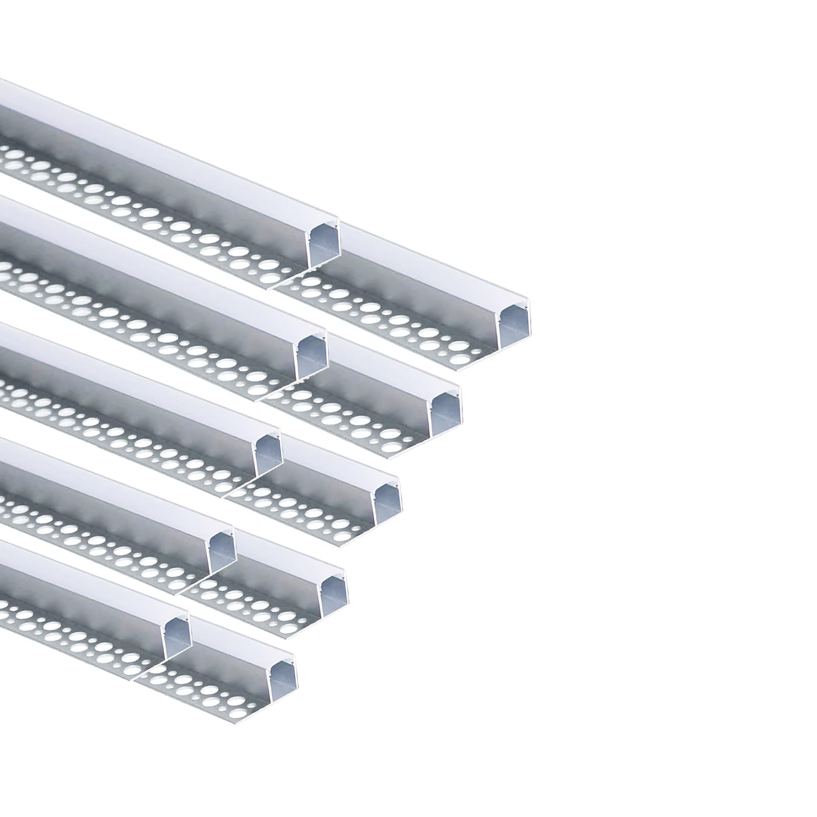 Besseto Plaster-in LED Channel 10 Pack 6.6FT/2 Meter Trim Edge Tile LED ...