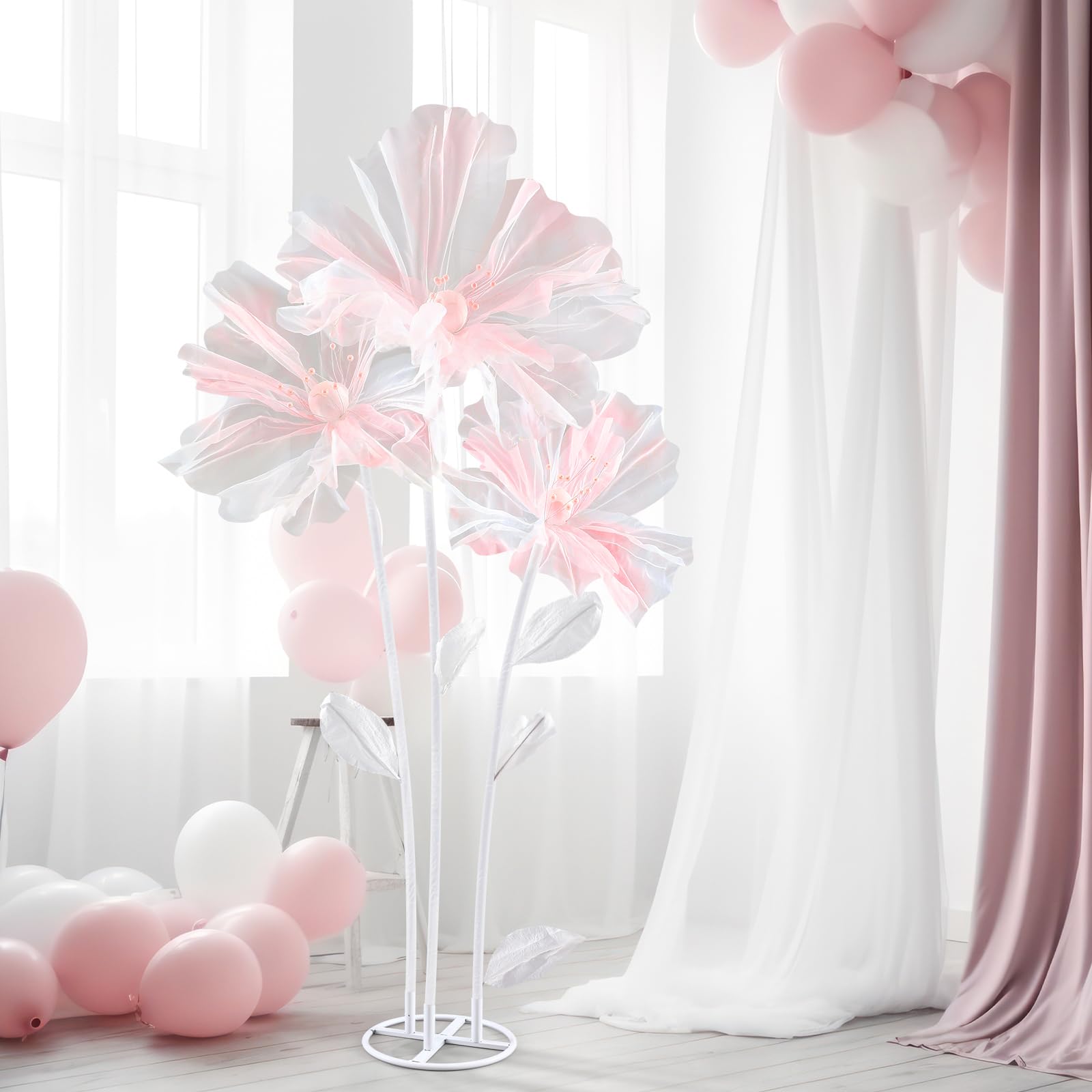 Hotop 1 Set 5.5 ft Wedding Giant Flowers Decorations Huge Artificial ...