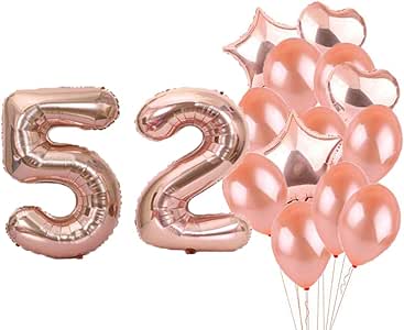 Amazon.com: Sweet 52th Birthday Decorations Party Supplies,Rose Gold ...