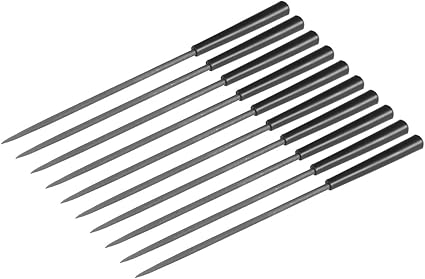 uxcell 10Pcs Second Cut Steel Round Needle File with Plastic Handle ...