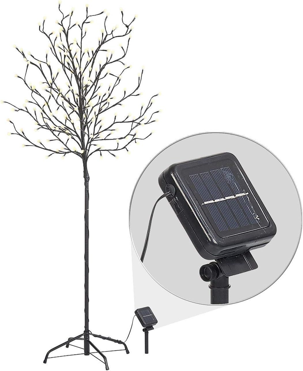 Lunartec Solar Baum: XL-Solar-LED-Lichterbaum mit 200 beleuchteten ...