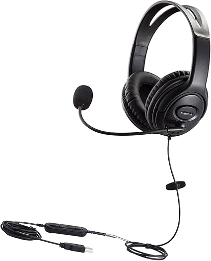 USB Headset with Microphone Dual Ear Computer Headphone with Speech ...