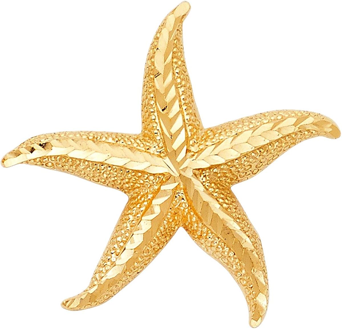 Amazon.com: 14K Yellow Gold Starfish Pendant: Jewelry