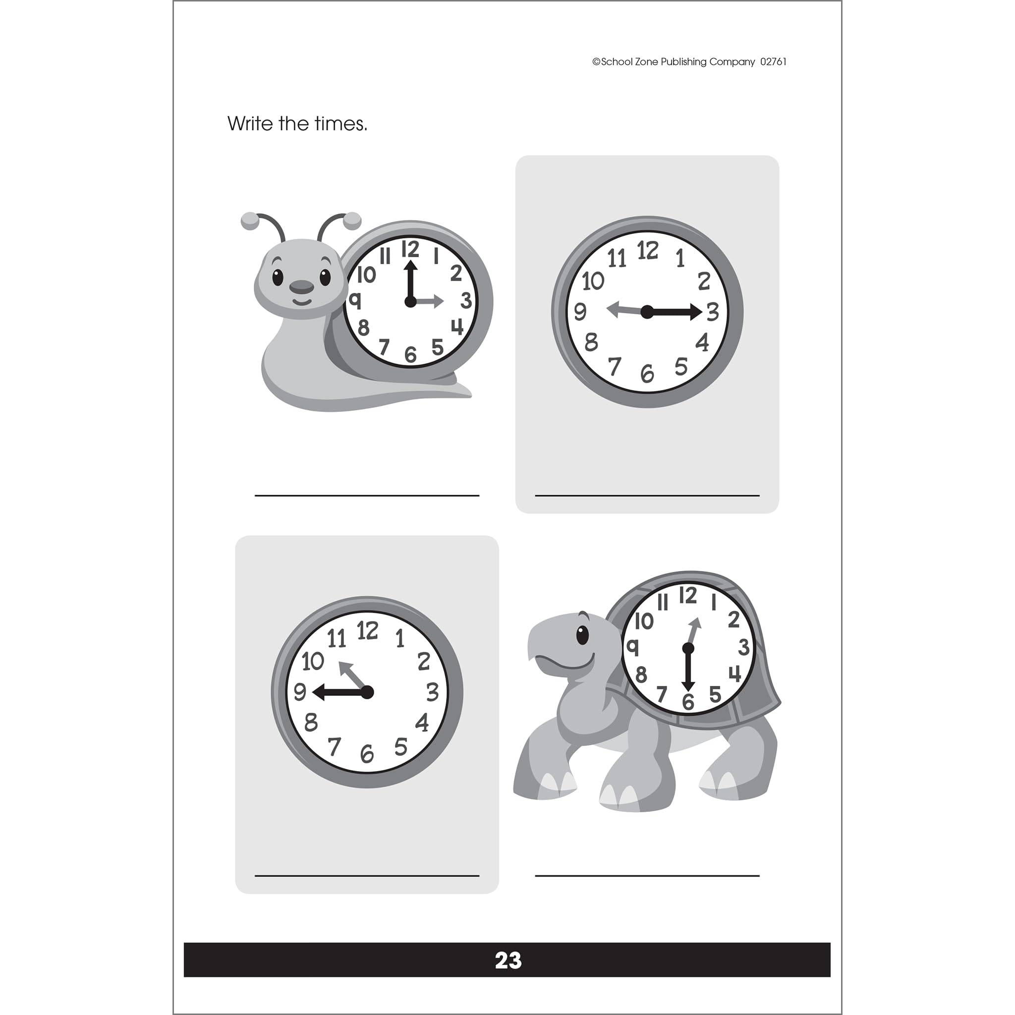Mua School Zone Get Ready To Tell Time Workbook: 48 Pages, 1st Grade ...