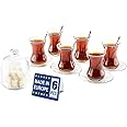 Amazon.com | 19 Piece Traditional Turkish Tea Set Includes; 6 Glasses ...