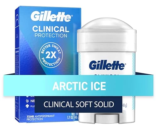 Gillette Clinical Strength Clear Gel Men's Antiperspirant and Deodorant, Arctic Ice Soft Solid ...