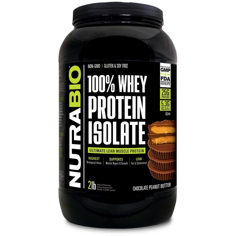 Amazon.com: NutraBio 100% Whey Protein Isolate (Vanilla, 2 Pounds ...