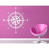 BooDecal Navigation Compass Wall Decals Stickers Decors for Living Room ...