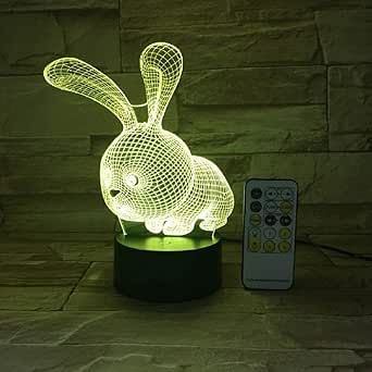 Las Lindas Luces Led En Forma De Conejo 3D De 7 Colores De Rabbit Con ...