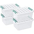 Amazon.com - Nicesh 20 L Clear Latch Storage Box, 4 Pack Plastic Latch Storage Bins with Lid