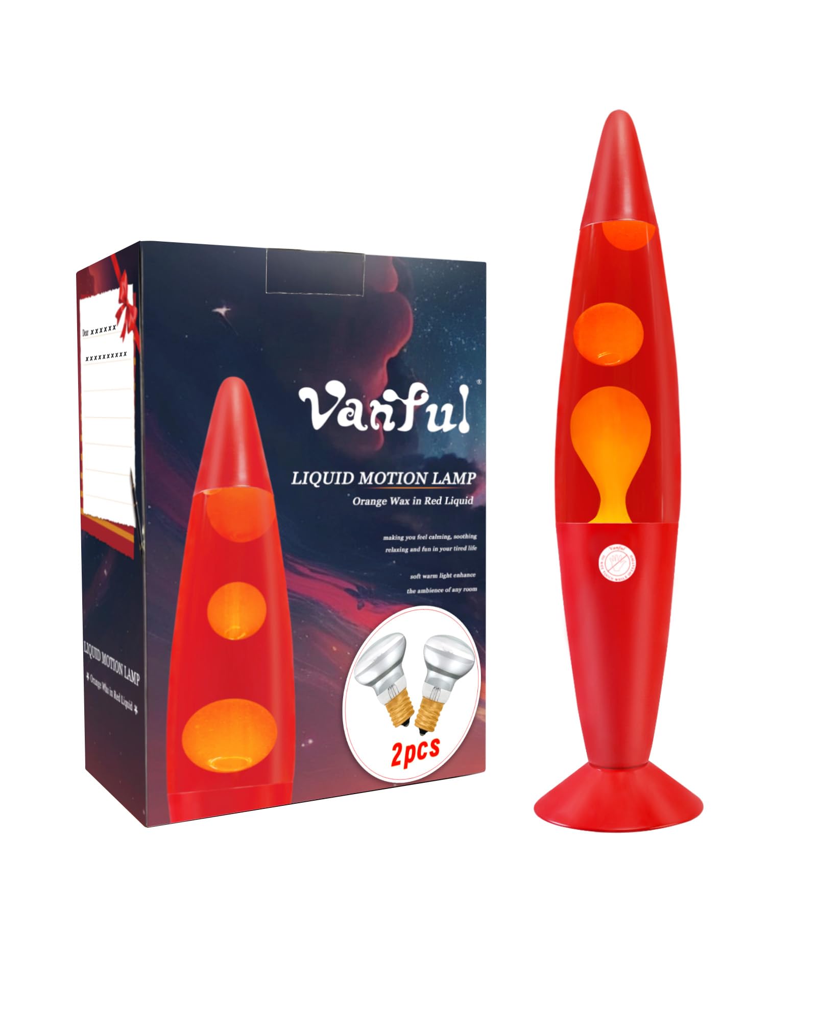 Vanful 16 Inch Liquid Motion Lamp for Adults and Kids, Large Red Magma ...