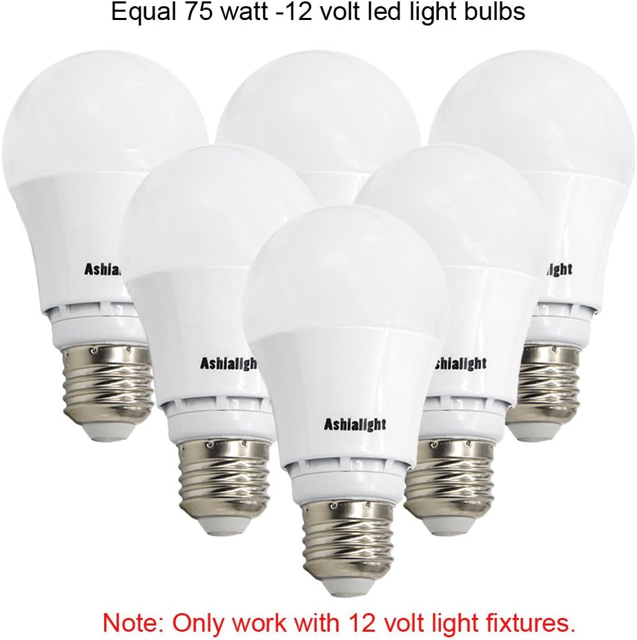 Ashialight 12 Volt LED Light Bulbs, 10 Watt (Equal 75 Watt 12 Volt A19 ...