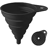 Amazon.com: Collapsible Funnel Set, SEEOOR Foldable Kitchen Funnel, Food Grade Silicone Funnel ...