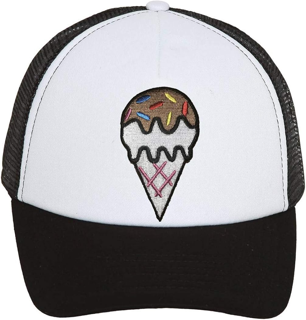TOP HEADWEAR Ice Cream Patch Adjustable Trucker Hat - Black at Amazon ...