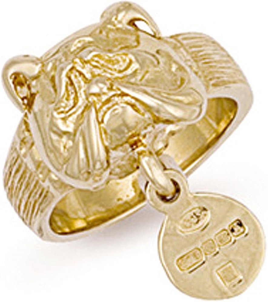 9ct Yellow Gold 19mm Bulldog Ring - X 1/2: Amazon.co.uk: Jewellery