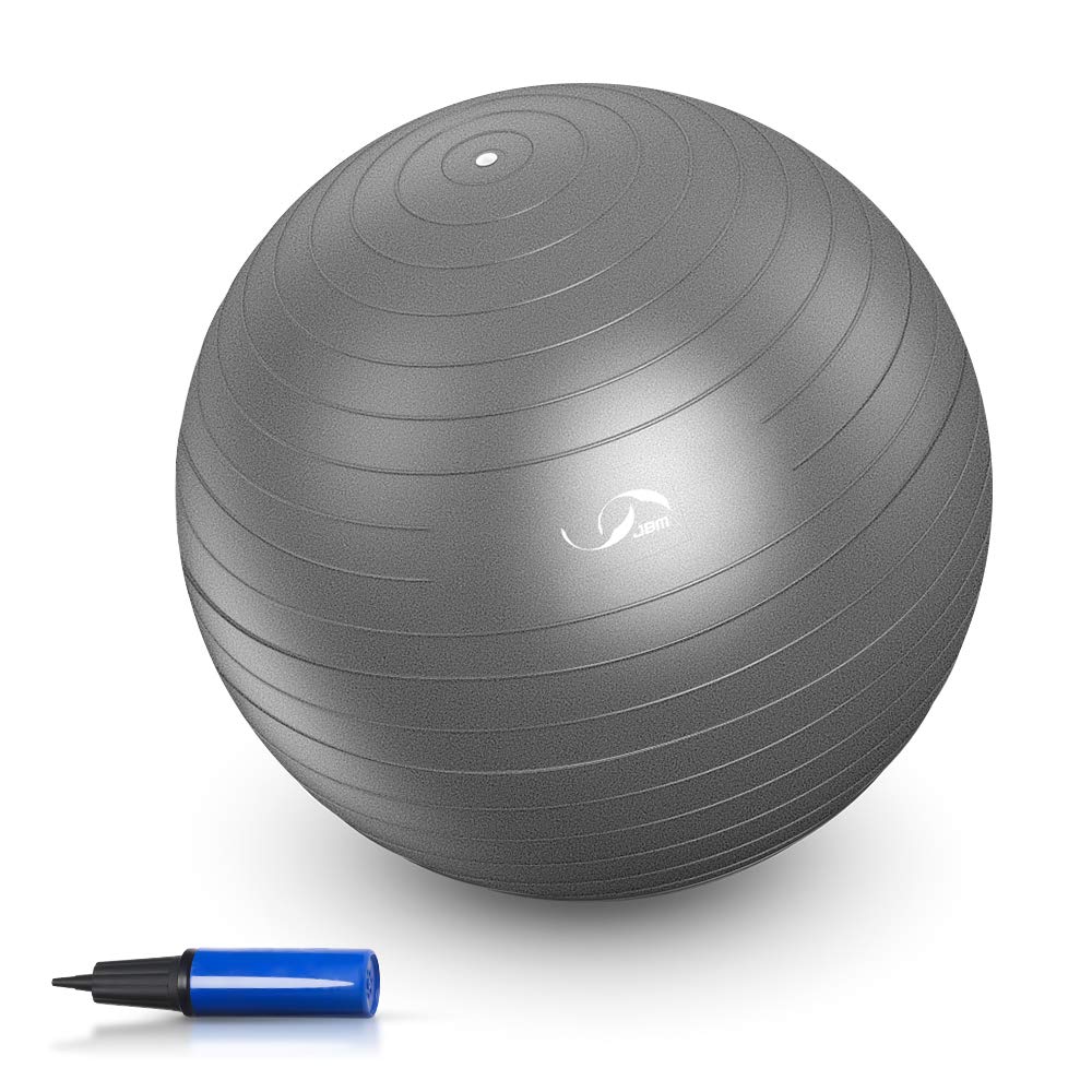 JBM Exercise Yoga Ball with Free Air Pump 200 lbs Slip-Resistant Yoga ...