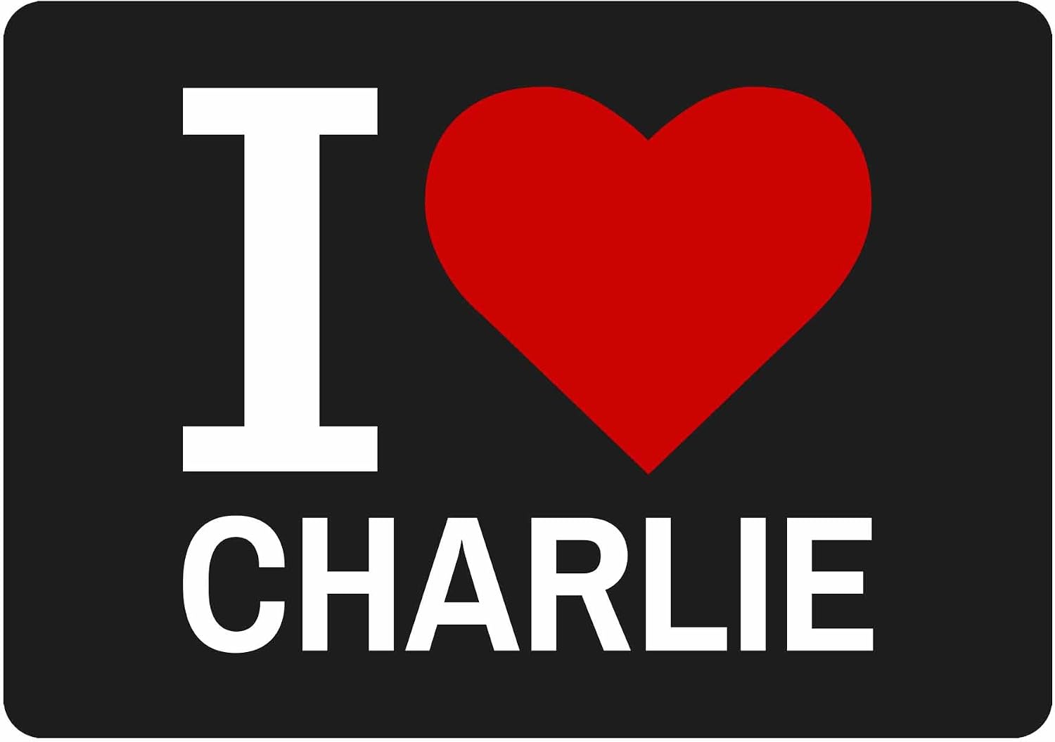 Classic Mousepad I Love Charlie Black: Amazon.co.uk: Kitchen & Home