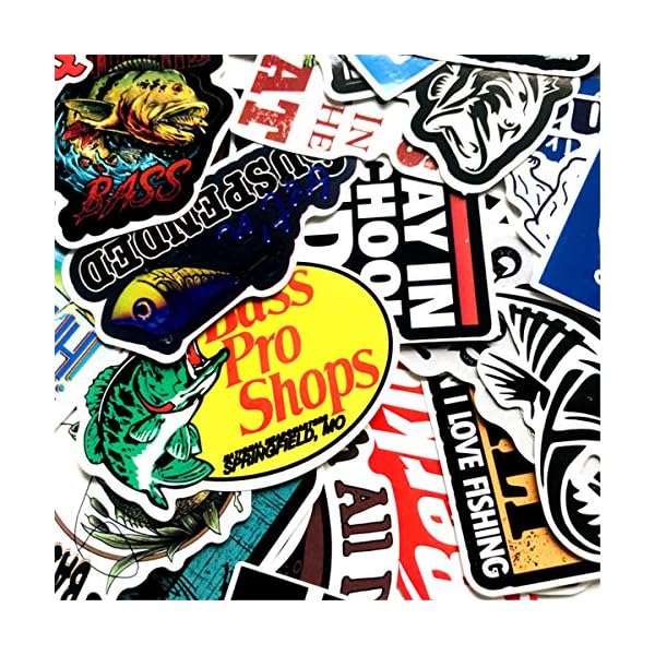 Go Fishing Stickers Pack 50-Pcs Decals of Fishing Bumper Stickers ...