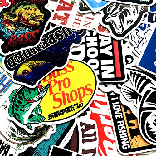 Go Fishing Stickers Pack 50-Pcs Decals of Fishing Bumper Stickers ...