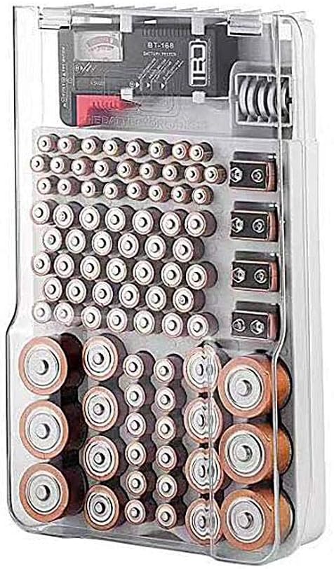 Tenlso Boîtier de Rangement pour Piles et testeur de Batterie Amovible ...