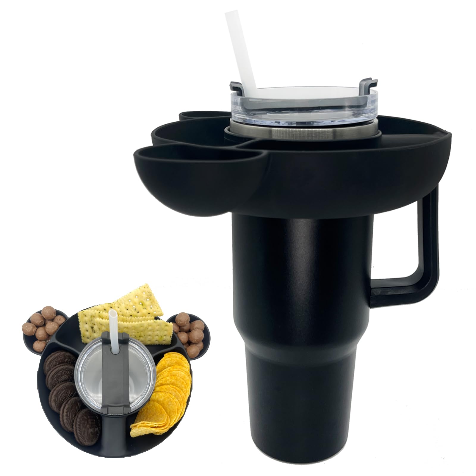 YAYAYOUNG Cute Bear Snack Bowl For Stanley 40 oz Tumbler Cups with ...