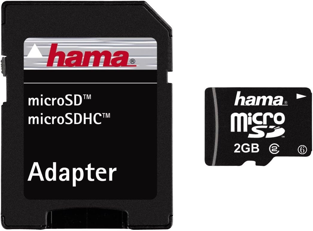 Hama - microSD 2GB Class 2 & Adapter, 2048 MB, Micro Secure Digital ...