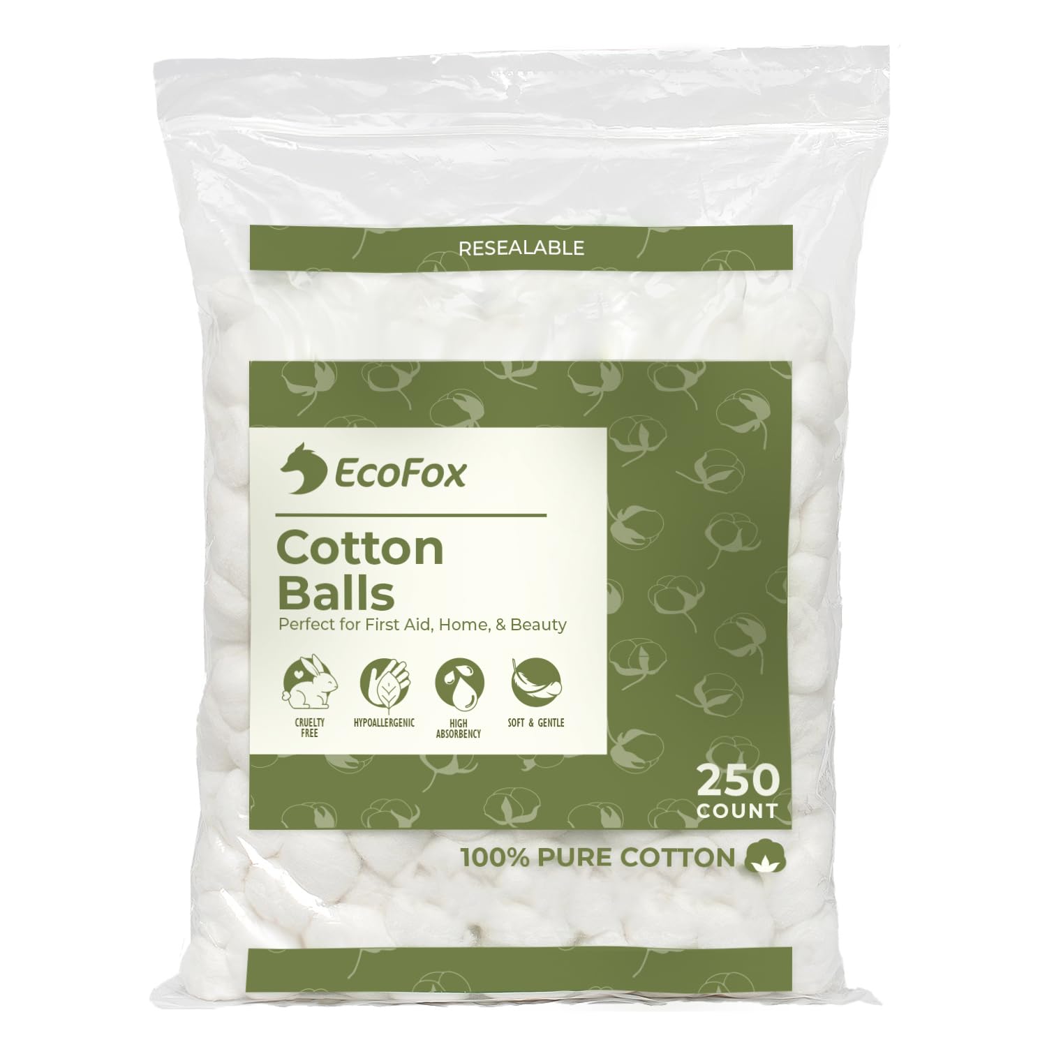 Jumbo Cotton Balls (250 Count) | Extra Absorbent, 100% Pure ...