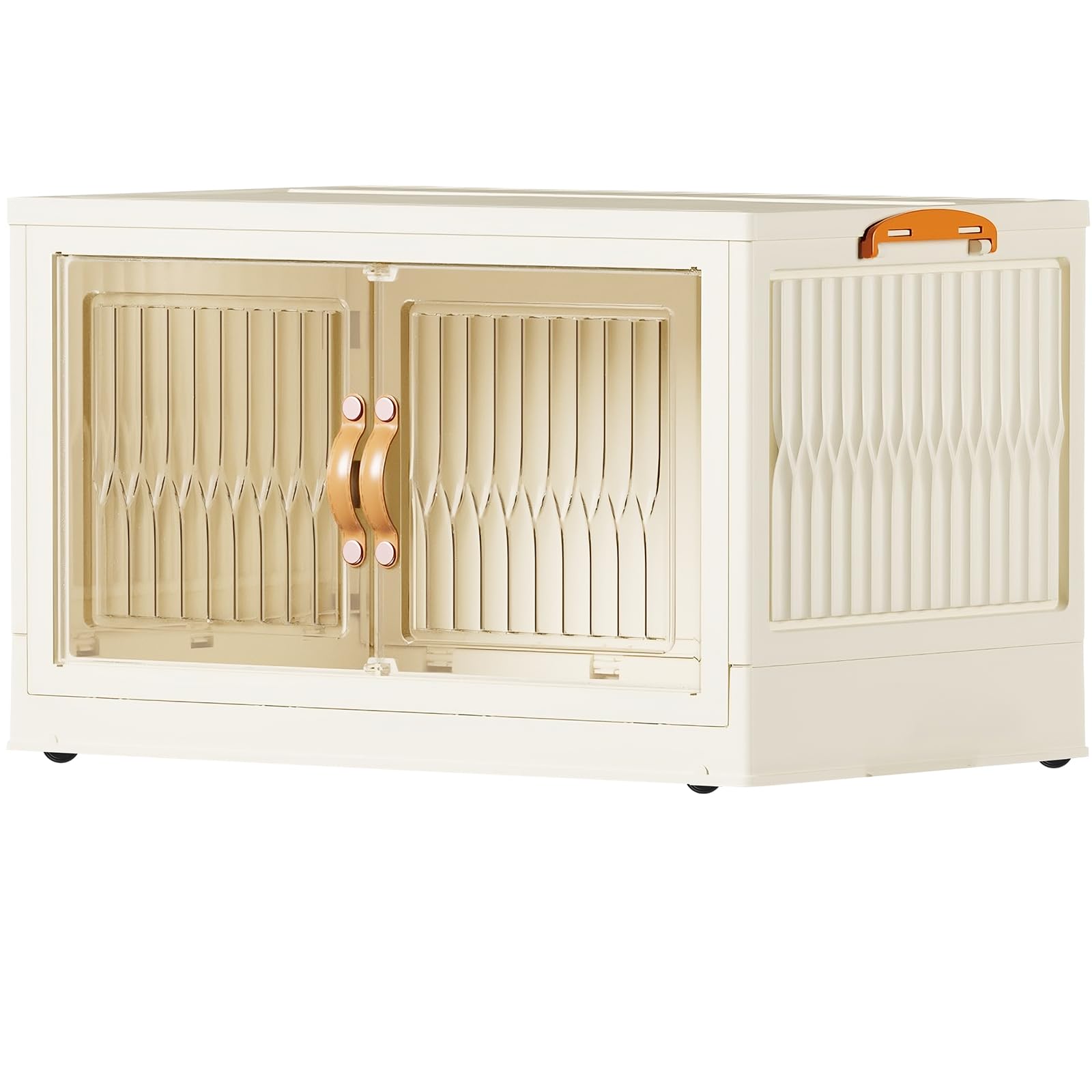 pupustar Storage Bins with Lids and Doors, Plastic Stackable Storage ...